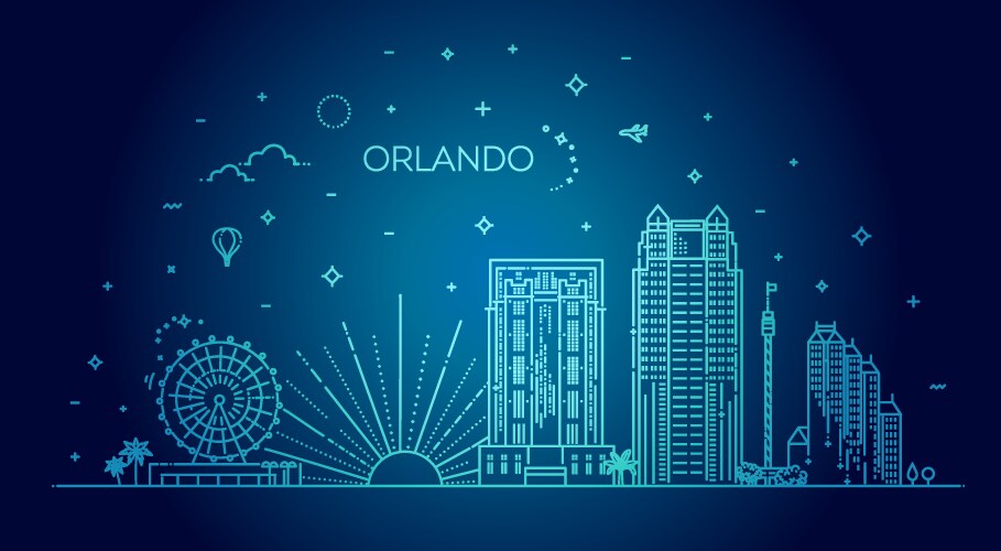Orlando Florida Skyline Vector Images (over 150)