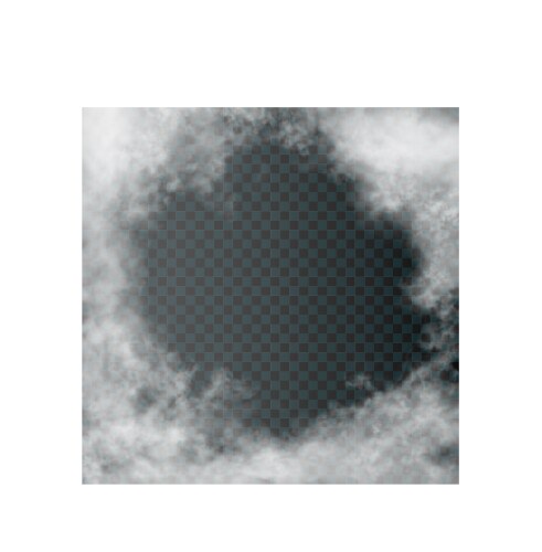 Blue realistic clouds around the square frame Vector Image