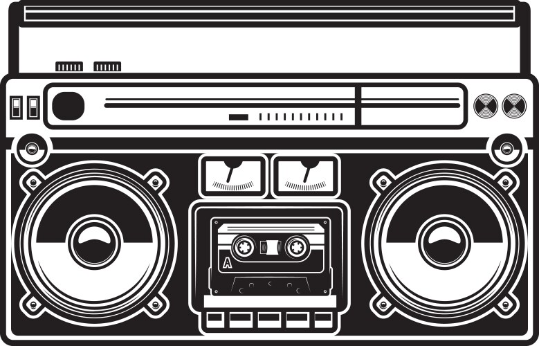 Funky colorful boom box Royalty Free Vector Image