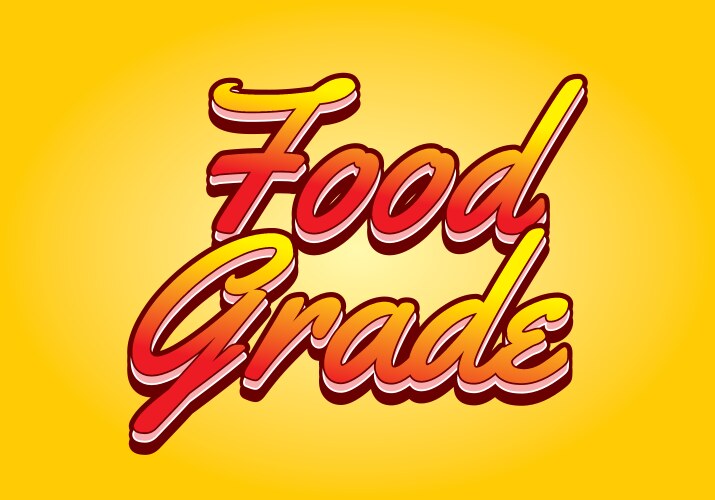 Food grade text effect in 3d style with good Vector Image