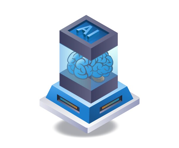 Cloud server artificial intelligence technology Vector Image