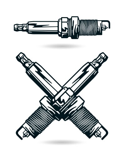 Spark plug drawing isolated hand drawn engraved Vector Image