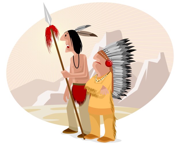 Red indian girl Royalty Free Vector Image - VectorStock