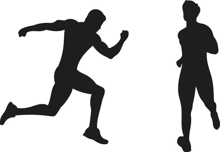 Running silhouettes Royalty Free Vector Image - VectorStock