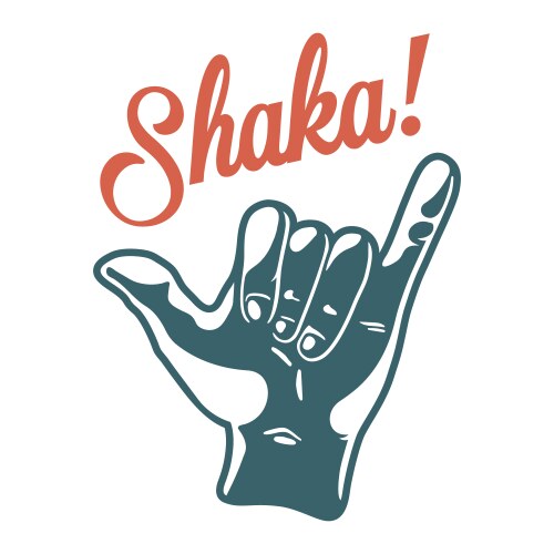 Surfing symbol shaka Royalty Free Vector Image