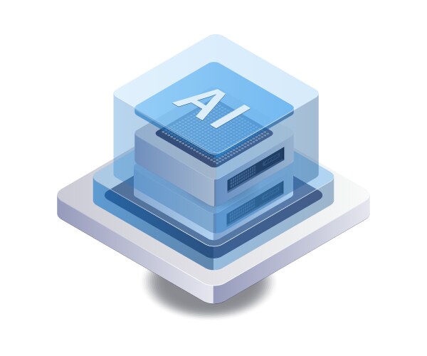 Server artificial intelligence brain infographic Vector Image