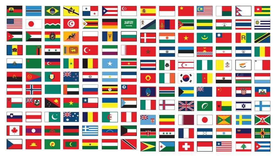 216 flags all world Royalty Free Vector Image - VectorStock