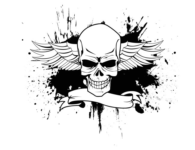 Evil skull emblem Royalty Free Vector Image - VectorStock