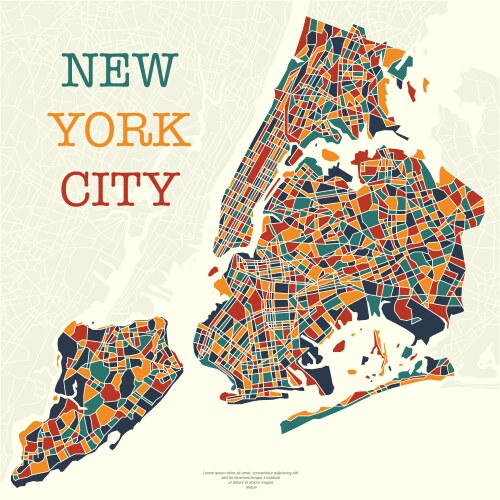 New york manhattan map Royalty Free Vector Image