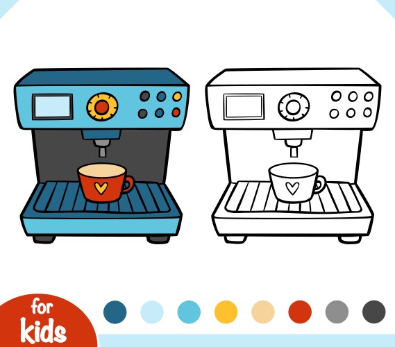 Coffee machine line style Royalty Free Vector Image