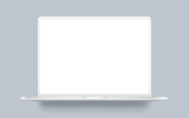 Realistic computer screen with laptop mockup Vector Image