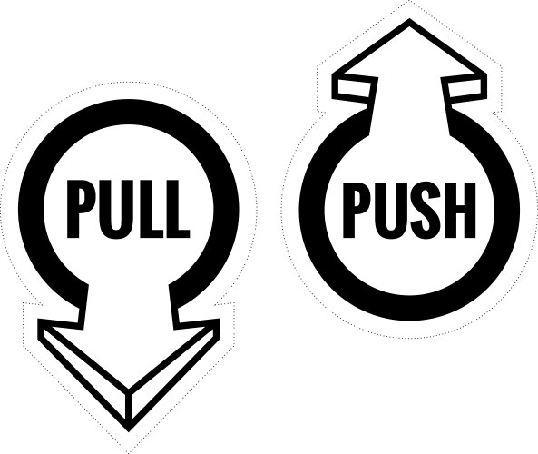 Push and pull doors signs Royalty Free Vector Image