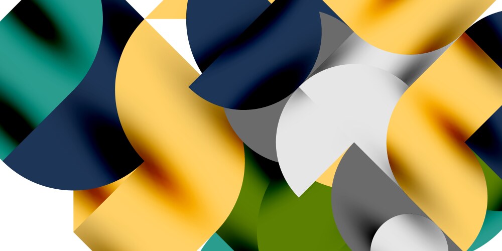 Tech minimal circular shapes geometric art Vector Image