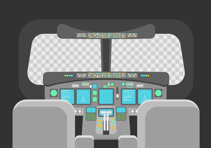 Cartoon male pilot cockpit plane with control Vector Image