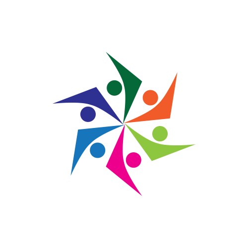 Colorful people and community logo Royalty Free Vector Image
