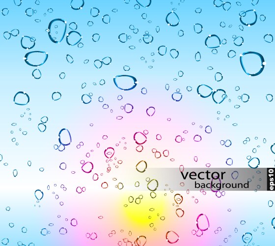 Realistic blue rain drops on background Royalty Free Vector