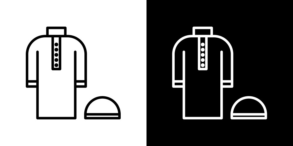 Ramadan clothes icon set arabian islamic Vector Image