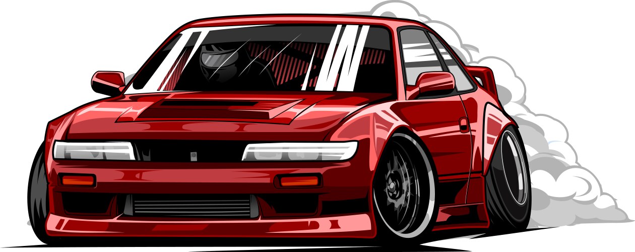 Small modern honda brio car Royalty Free Vector Image