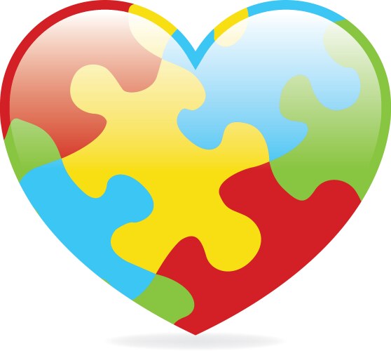 Autism awareness ribbon Royalty Free Vector Image