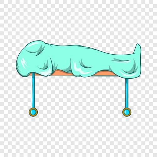 Dead on gurney icon cartoon style Royalty Free Vector Image