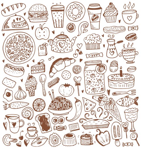 Food sketch Royalty Free Vector Image - VectorStock
