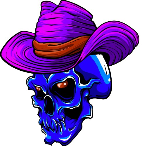 Skull with top hat and ace of spades Royalty Free Vector