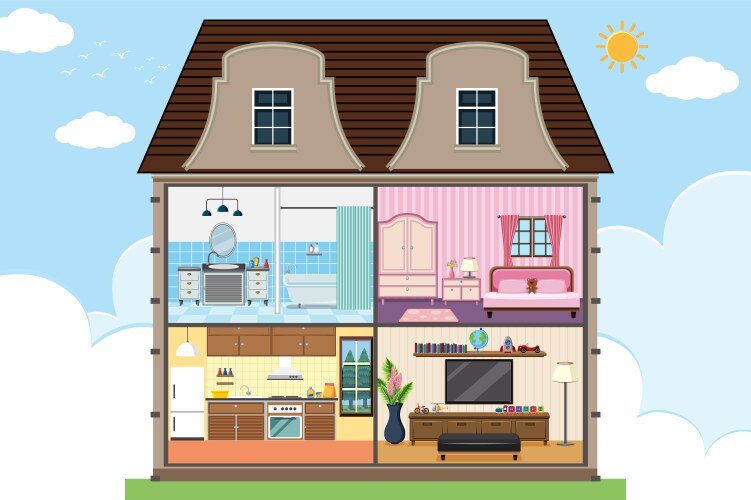 Cartoon House Rooms Vector Images (over 41,000)