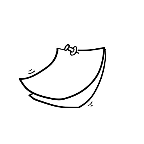 Hand drawn note paper with push button icon Vector Image