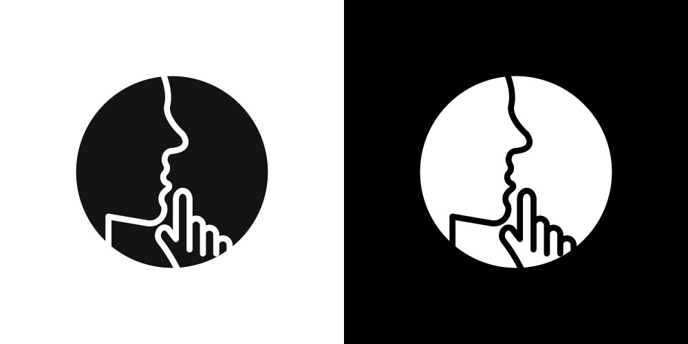 Please do quite pssst icon logo set Royalty Free Vector