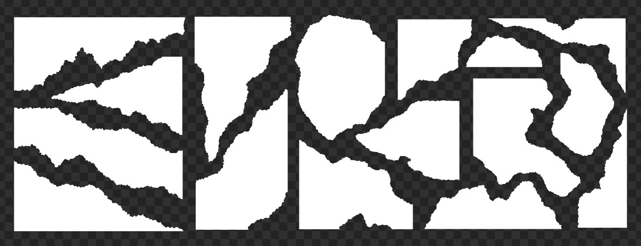 Black paper frames with jagged edges rip torn Vector Image