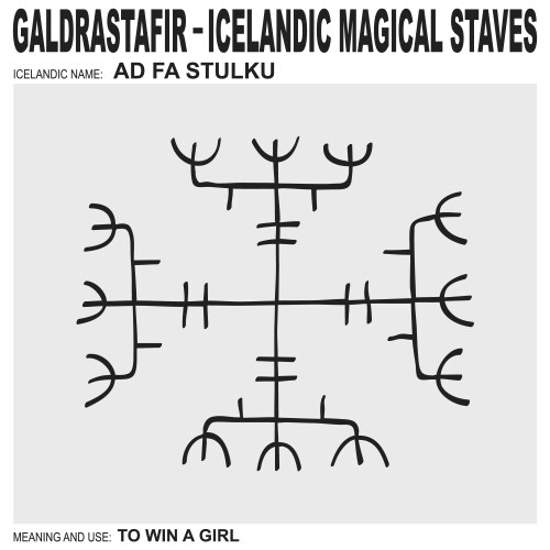 Ancient icelandic magical staves hraethigaldur Vector Image