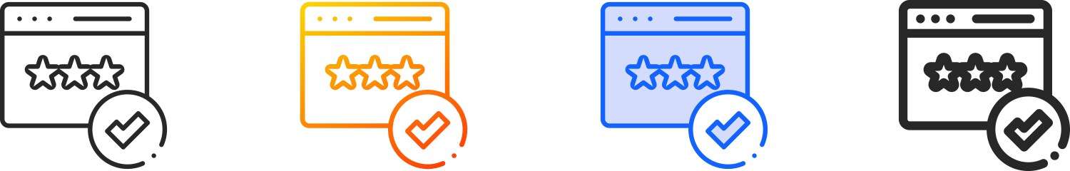 Check mark iconthin linear gradient blue stroke Vector Image