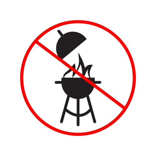 No barbecue with fire sign safety icon Royalty Free Vector