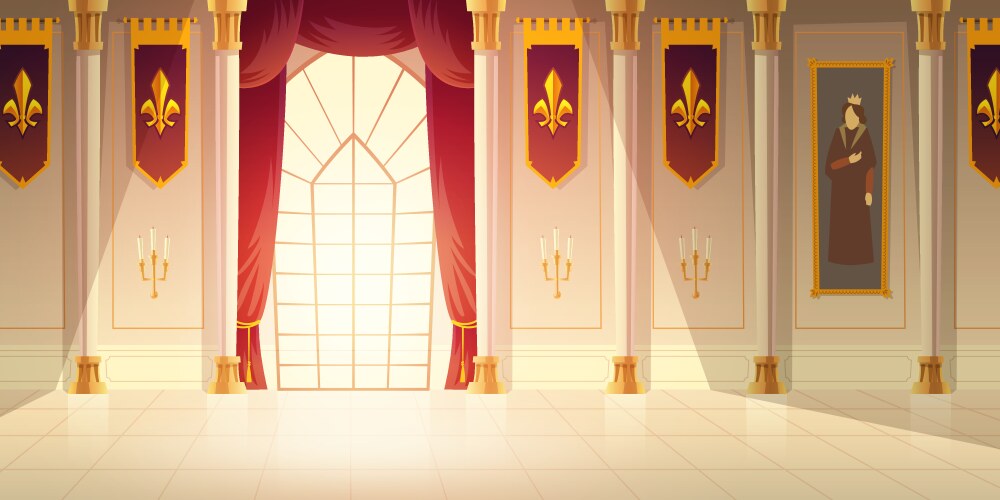 Castle room with throne background royal kingdom Vector Image