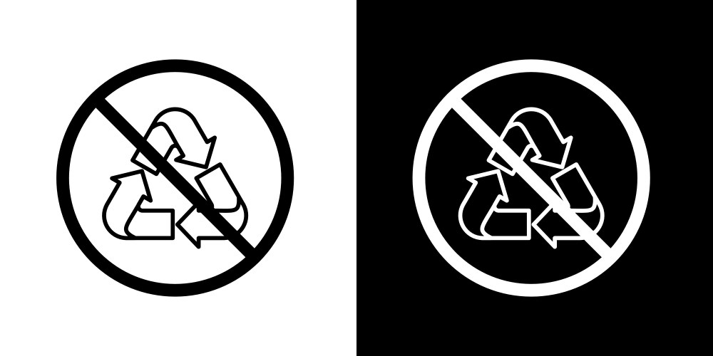 Recycle prohibition sign do not garbage Royalty Free Vector
