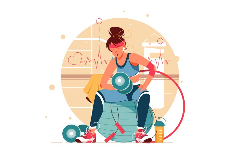 Cool girl in gym Royalty Free Vector Image - VectorStock