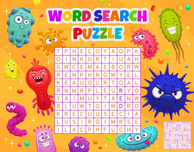 Bacteria microbes germs viruses cartoon Royalty Free Vector