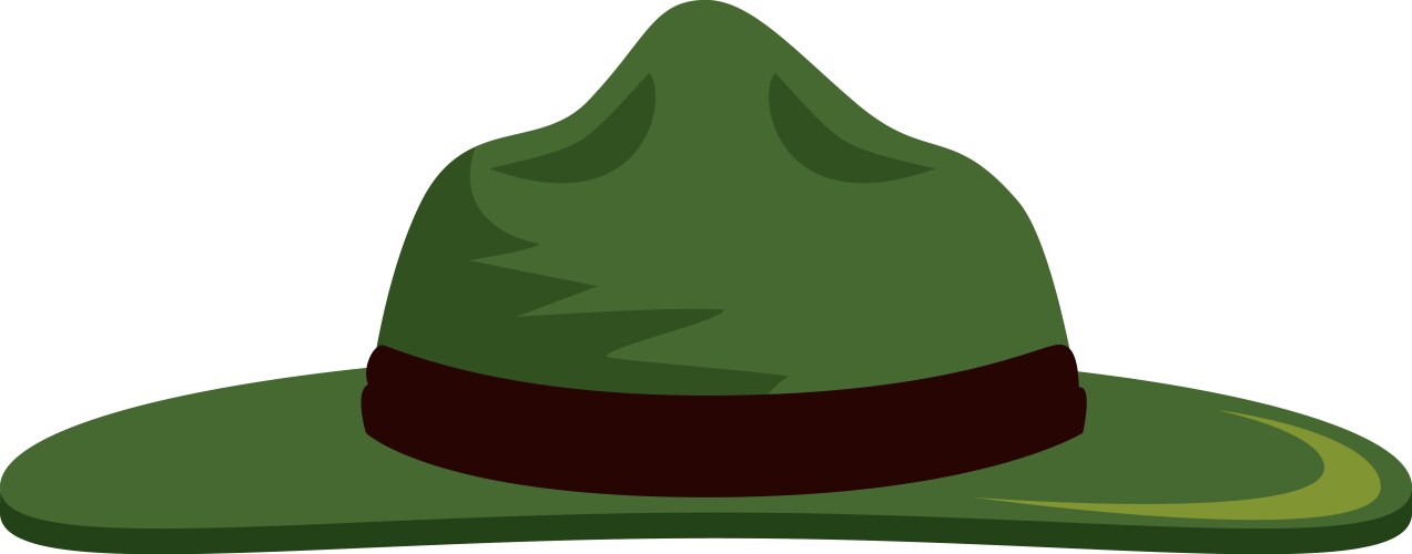 Ranger hat khaki green color Royalty Free Vector Image