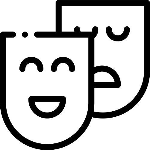 Comedy icon thin linear style design isolated Vector Image