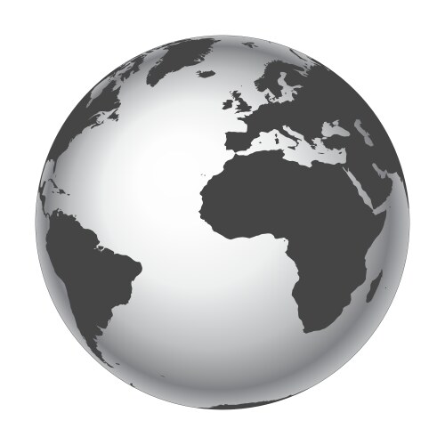 Earth Grayscale Map Vector Images (79)