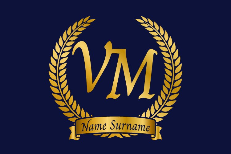 Initial letter m and b mb monogram logo design Vector Image