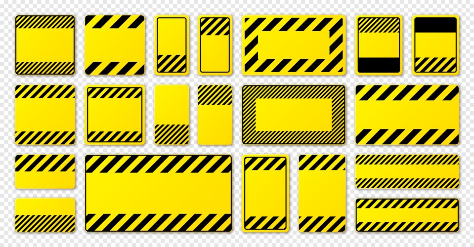 Yellow warning alert background with black stipe Vector Image