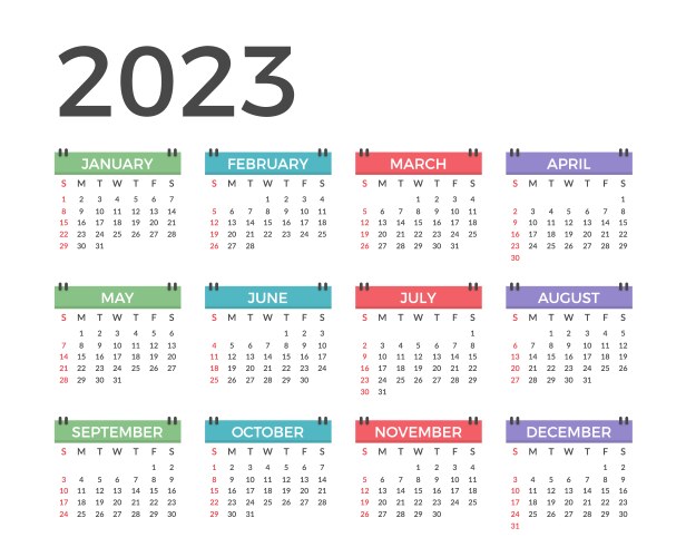 2024 year calendar isolated on white background Vector Image