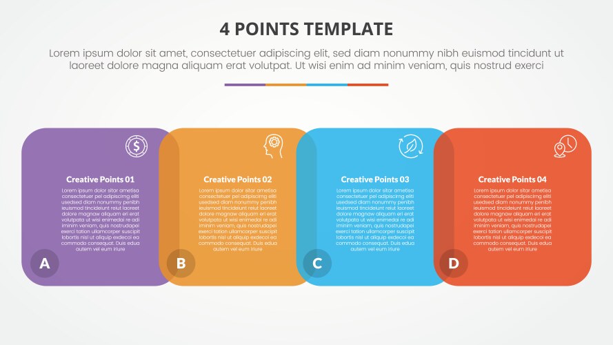 4 points stage list template infographic concept Vector Image