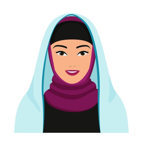 Smiling arabian woman avatar Royalty Free Vector Image