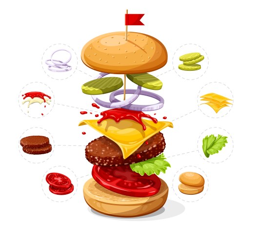 Hamburger Components Royalty Free Vector Image