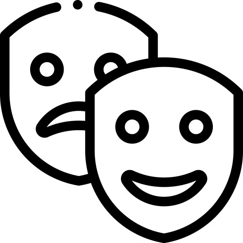 Comedy icon thin linear style design isolated Vector Image