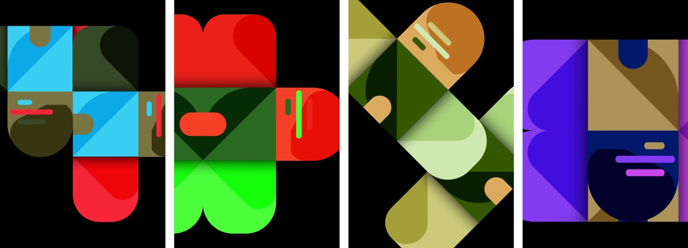 Geometric colorful poster backgrounds with squares