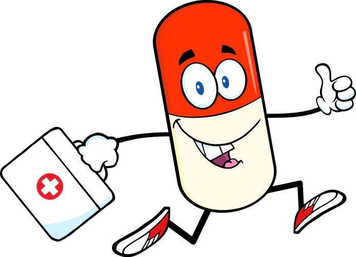 Pill cartoon Royalty Free Vector Image - VectorStock