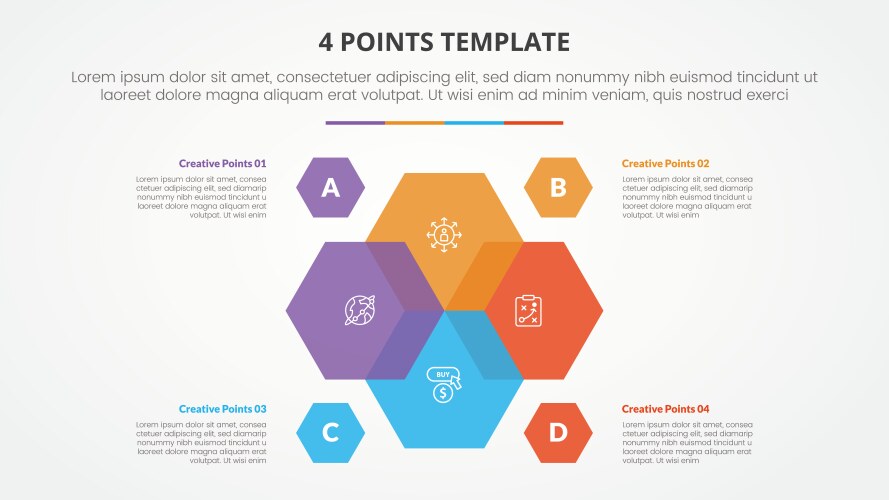 4 points stage list template infographic concept Vector Image